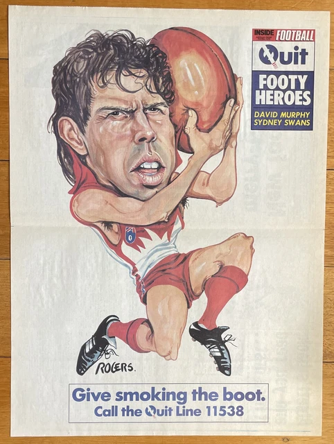 1991 INSIDE FOOTBALL Poster - South Melbourne Swans - David Murphy $14. ...