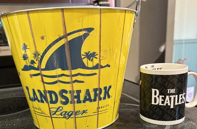 LANDSHARK LAGER BEER Metal Bucket Jimmy Buffett Margaritaville NEW w ...