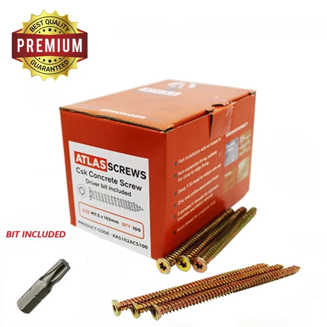 ATLAS MASONRY CONCRETE Brick Screws Upvc Wood Window & Door Frame ...