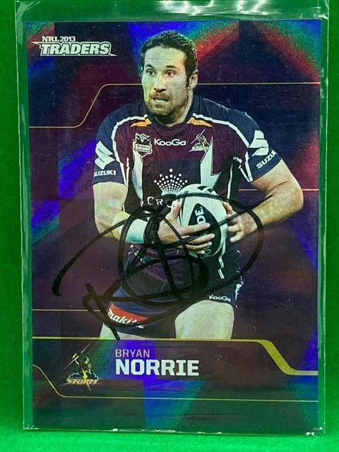 SIGNED BRYAN NORRIE Melbourne Storm Autograph on 2013 Traders Parallel ...