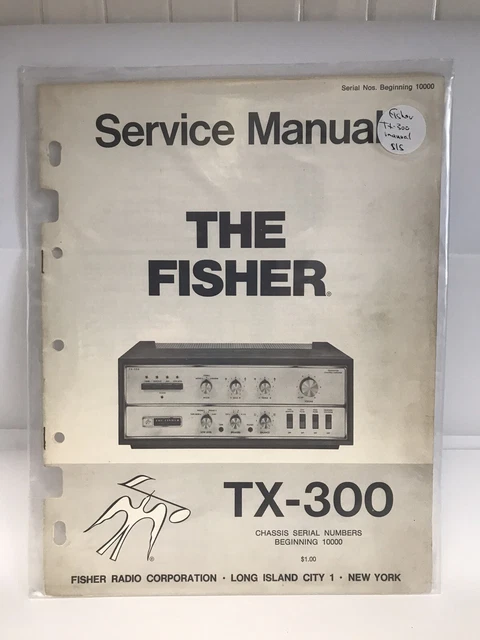 ORIGINAL THE FISHER Model TX-300 Power Amplifier SERVICE MANUAL GUIDE ...