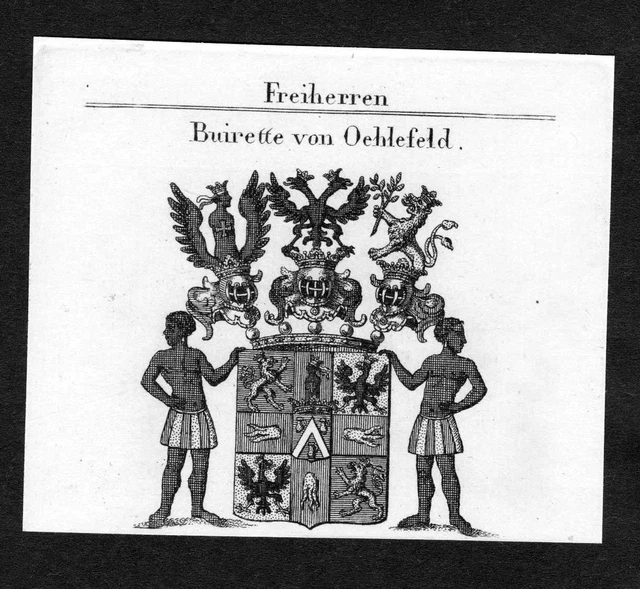 CIRCA 1820 BUIRETTE Oehlefeld Stemma Nobile Cappotto Of Arms Incisione ...