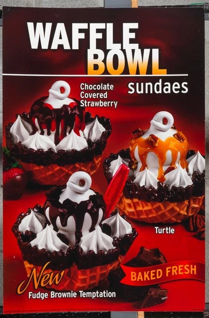 DAIRY QUEEN PROMOTIONAL Poster For Backlit Menu Sign Waffle Bowl ...