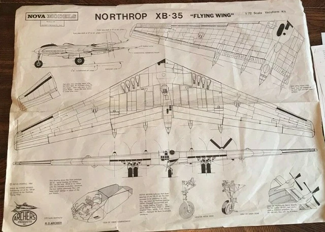 NORTHROP BX-35 FLYING wing model 1/72 Scale $89.99 - PicClick CA