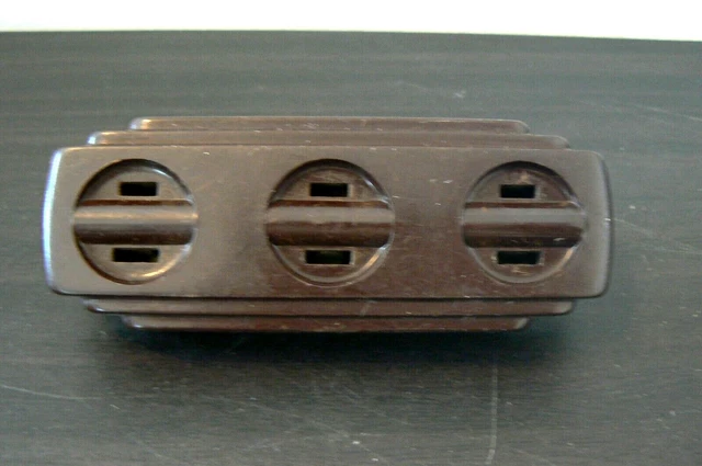 VINTAGE ART DECO Halebro Bakelite Triple Plug In Outlet $14.99 ...
