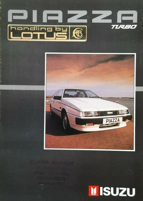 ISUZU PIAZZA TURBO car sales brochure. LOTUS catalogue / prospekt ...