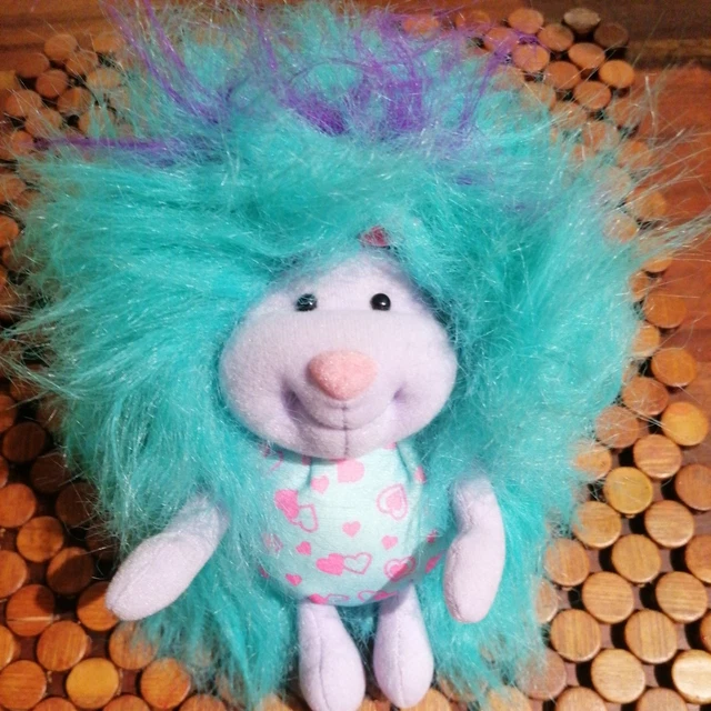 VINTAGE 1995 TYCO Lil' Fursons Aqua Blue & Troll Baby Fluffy Soft Plush ...
