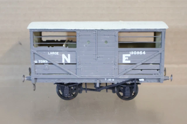 SLATER'S KIT BUILT O GAUGE NE LNER GREY 10 TON LARGE CATTLE VAN WAGON ...