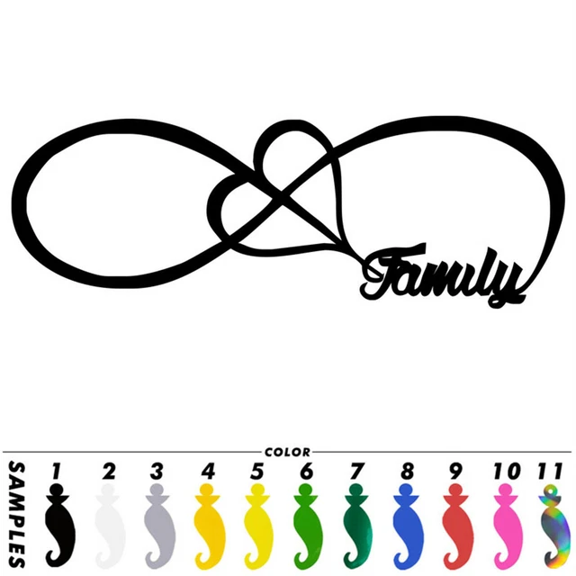 FAMILY INFINITY SYMBOL Sticker Motorcycle Laptop Window Vinyl Bumper ...