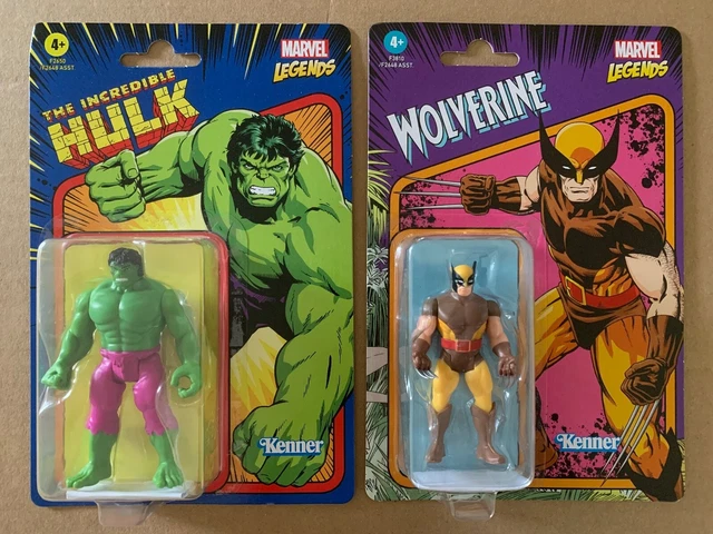 HASBRO MARVEL LEGENDS 3.75" Incredible Hulk & Wolverine Action Figure ...