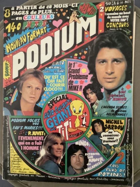 PODIUM 26 04/1974 Claude François , M Brant. Juvet, Sardou, 26/1298 EUR ...
