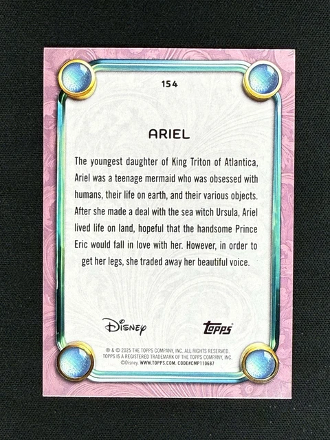 2025 TOPPS DISNEY Wonder Ariel Foil Parallel #154 The Little Mermaid $2 ...