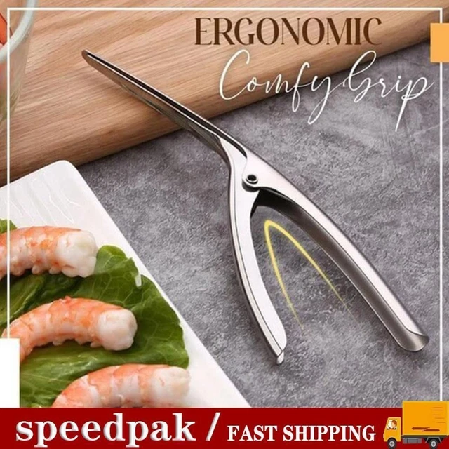 FAST SHRIMP DEVEINER Peel Device Stainless Steel Prawn Peeler Shrimp £5.18 - PicClick UK