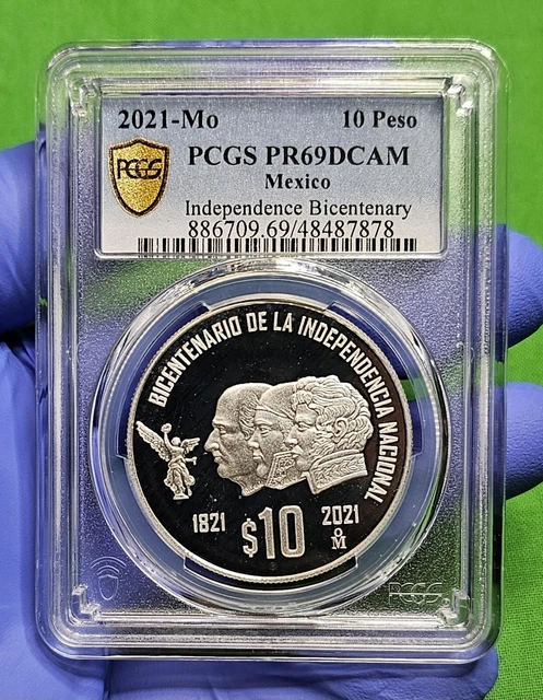 MEXICO 10 PESOS Silver Coin, 2021 National 200 Independence PCGS ...
