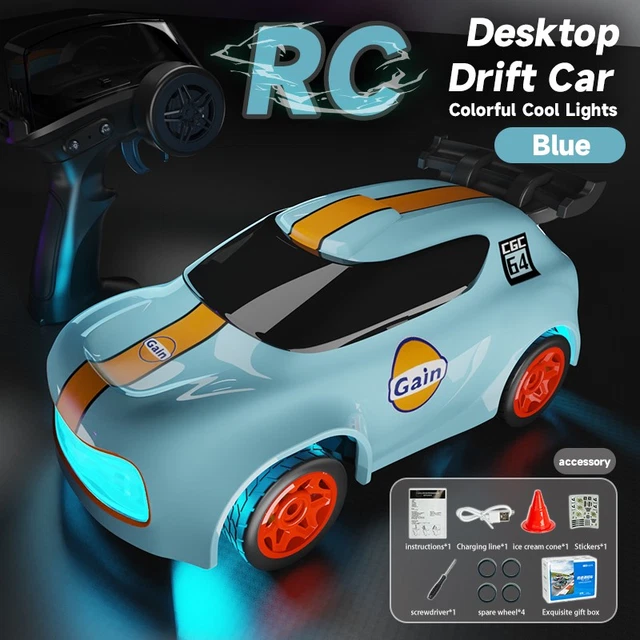 MINI RC 4WD Drift Car 1:64 Super Small RC High Speed Racing Cool Lights ...