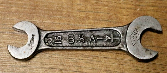 VINTAGE BSA OPEN Ended Spanner No.3, 3/16 x 1/4, Stamped with BSA Coat ...