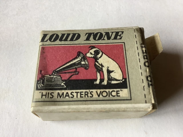 HMV HIS MASTER'S Voice laut Ton Grammophon Nadeln in Box 150+ Nadeln ...