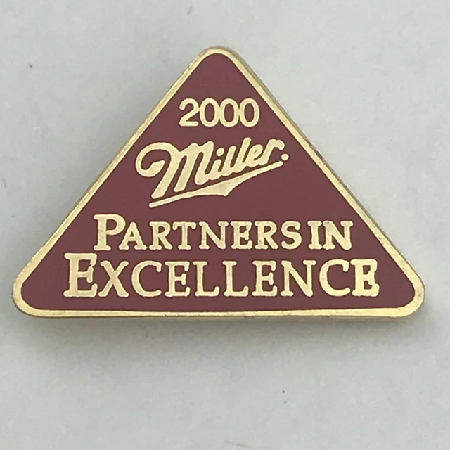 MILLER BEER PARTNERS In Excellence Pin 2000 Triangle Metal Gold Tone ...