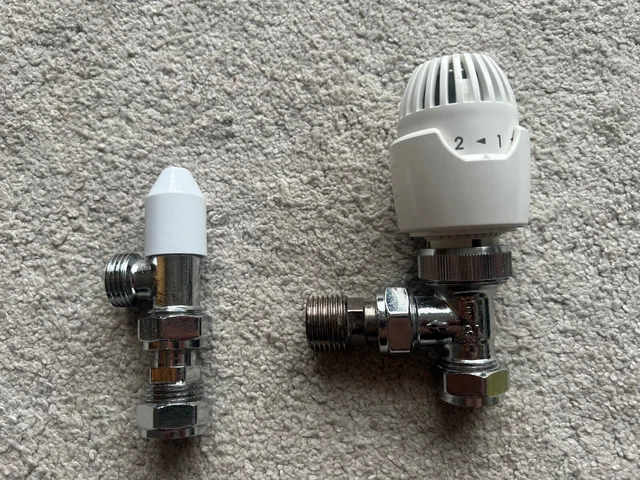 DRAYTON RT212 THERMOSTATIC Radiator Valve with lockshield - White £10. ...