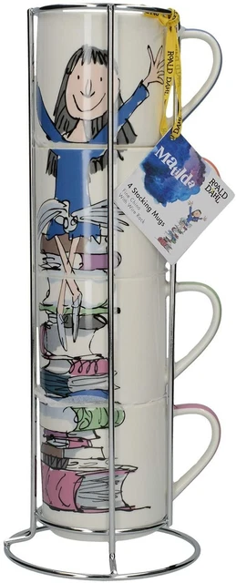 ROALD DAHL MATILDA Stacking Mug Set with Metal Display Stand - Brand ...