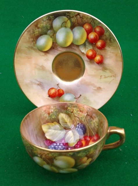 ROYAL WORCESTER FRUIT Painted Miniature Tea Cup & Saucer - Signed Townsend 1936. £499.99 ...