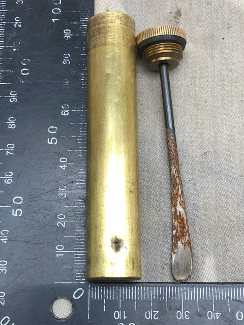 ORIGINAL WW1 WW2 British Army Empty Brass Oil Bottle Lee Enfield SMLE £ ...