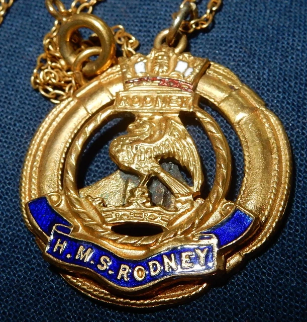 WW2 HMS RODNEY Marine Royale Chérie Insigne Militaire Naval World War ...