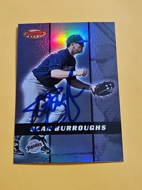 ️ RÉFRACTEUR BOWMAN'S Best Rookie Sean Burroughs Auto Padres RC signé ...