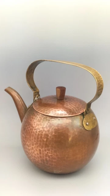 KARL RAICHLE MEERSBURG Kupferkanne mit Messing Henkel Bauhaus ...