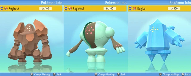 POKEMON BD/SP ULTRA Shiny 6IV Battle Ready Regirock Registeel Regice 3 ...