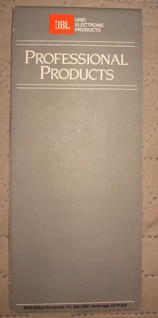 JBL PROFESSIONAL PRODUCTS brochure catalog only £4.72 - PicClick UK
