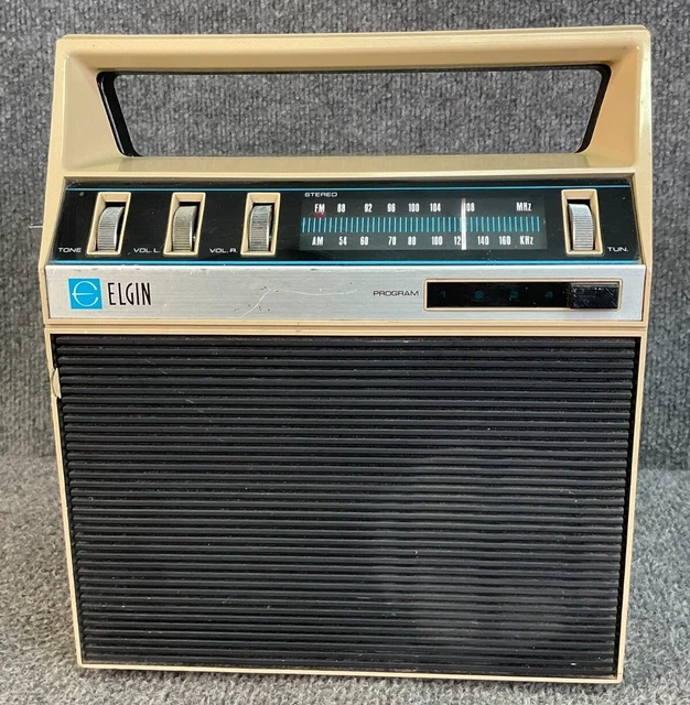 ELGIN RT-5530 BOOMBOX 📻 Vintage 8-Track AM/FM Tri-Power Stereo – Beige ...