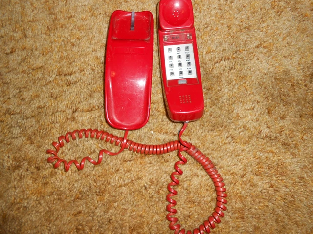 VINTAGE RED ITT Counter model Push Button Phone with volume control $14 ...