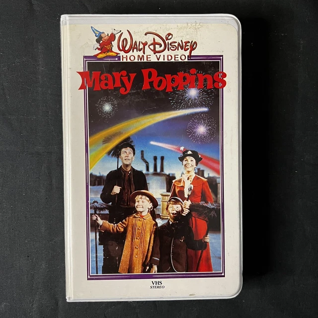 MARY POPPINS VHS 1985 Walt Disney Home Video White Label Mickey Mouse ...