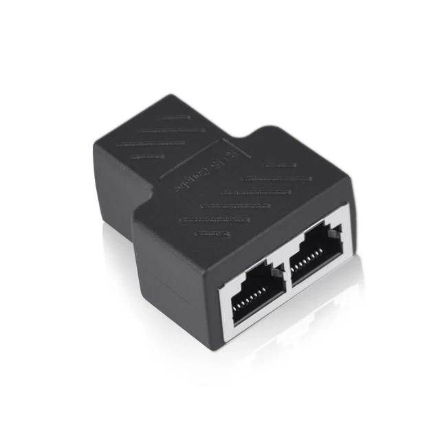 2-PORT RJ45 SPLITTER Adapter LAN Network Ethernet Cable AA SALE 1X Conn ...