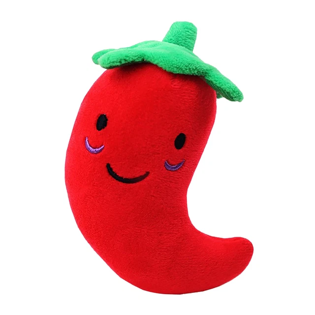DOG PLUSH TOYS Cute Cartoon Teeth Grinding Relieve Boredom Red Pepper ...