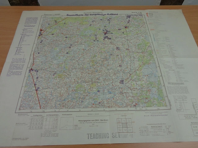 RARE WW2 (1943) GERMAN MILITARY MAP of "RAW MATERIALS" in USSR (OSTROFF ...