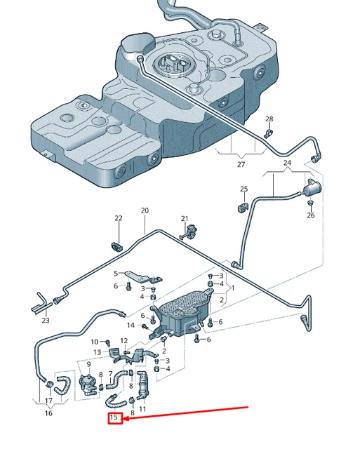 NEW AUDI Q5 8R Evaporative Emissions System Breather Line 8R0201997P ...