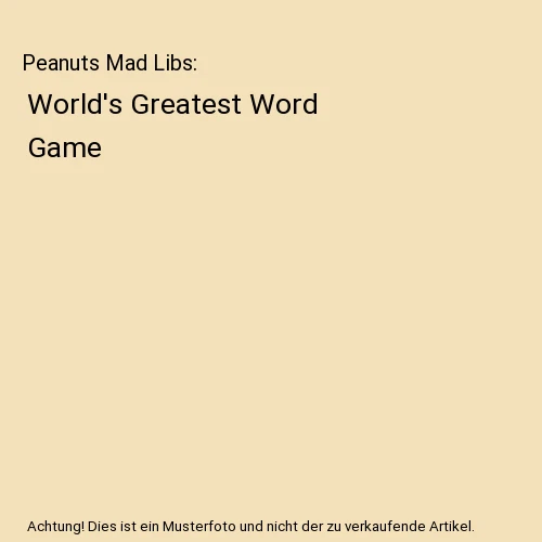 PEANUTS MAD LIBS: World's Greatest Word Game, Mickie Matheis EUR 7,12 ...