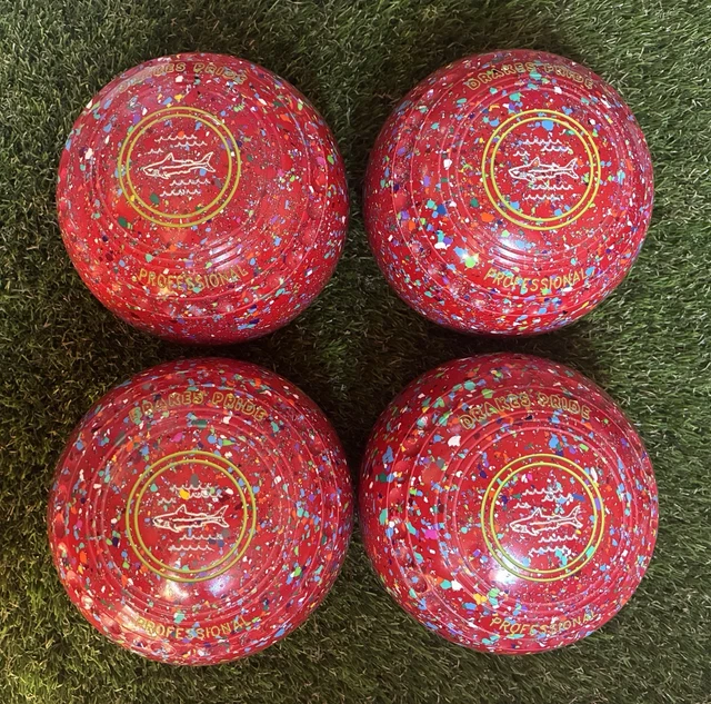 DRAKES PRIDE PROFESSIONAL Lawn Bowls. Size 1H. WB 30. Red Harlequin ...