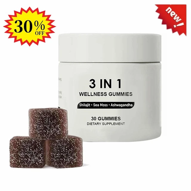 3 IN 1 Gummies,Shilajit Gummies for Men,Pure-Shilajit Gummies,30Day ...