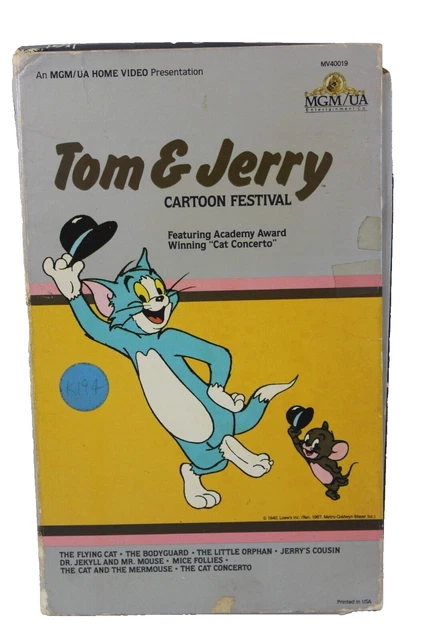 Tom And Jerry Cartoon Festival Vhs Mgmua Big Box Video Flying Cat
