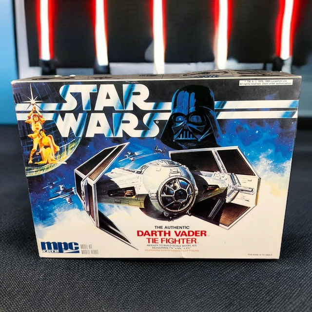 VTG 1989 STAR Wars The Authentic Darth Vader Tie Fighter MPC Model Kit ...