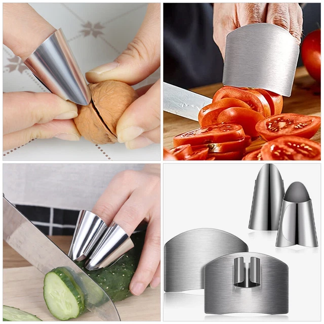 4 PACK STAINLESS Steel Finger Guards for Cutting Hand Protector £9.68 ...