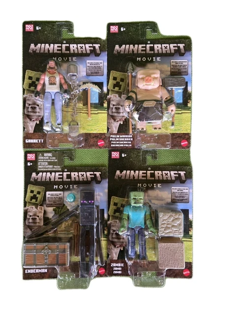 A MINECRAFT MOVIE 4" Figures Garret, Zombie, Piglin, Enderman $34.81 ...