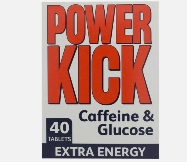 POWER KICK 240 Tablets Caffeine & Glucose | Extra Energy Boost | Vegan ...