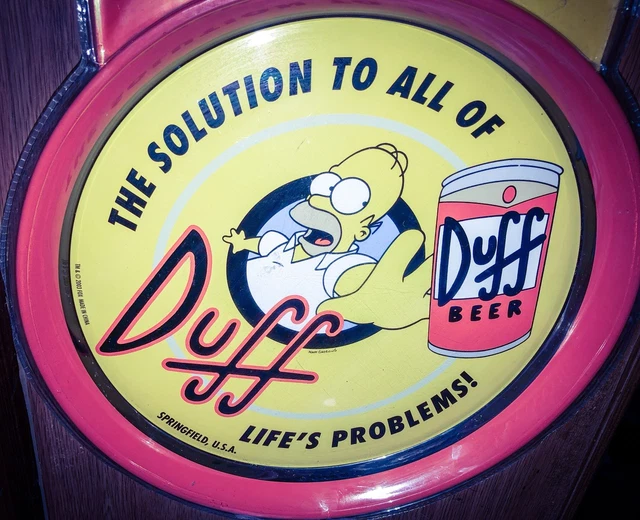 THE SIMPSONS DUFF Beer Homer Simpson Duff Beer 2003 Tin Tray Serving ...