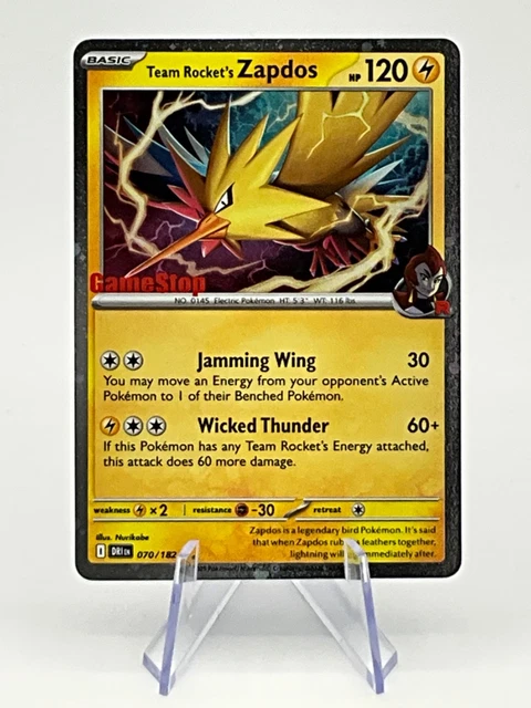 2025 POKÉMON TEAM Rocket’s Zapdos Destined Rivals GameStop Promo 070/ ...