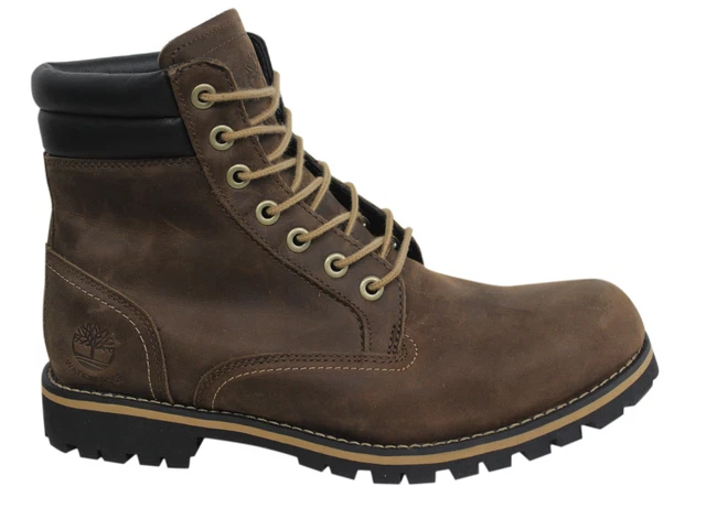 TIMBERLAND FORAKER 6 Inch Lace Up Dark Brown Waterproof Leather Boots ...