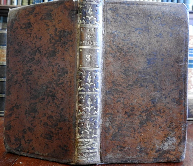 L'AMI DES ENFANTS 1792 French Revolution Era antiquarian leather book ...